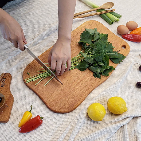 POOM | Holin 마호가니 원목 도마 버블(대)