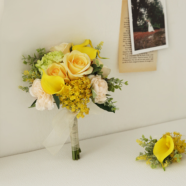 POOM | 셀프웨딩부케SET - 옐로우 카라앤로즈