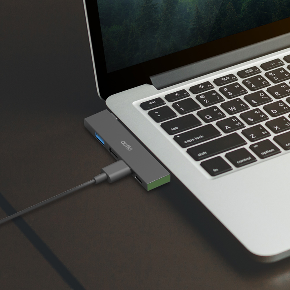 POOM | 엑토 C타입 USB 3.2 4포트 일체형 멀티허브 HUB-43