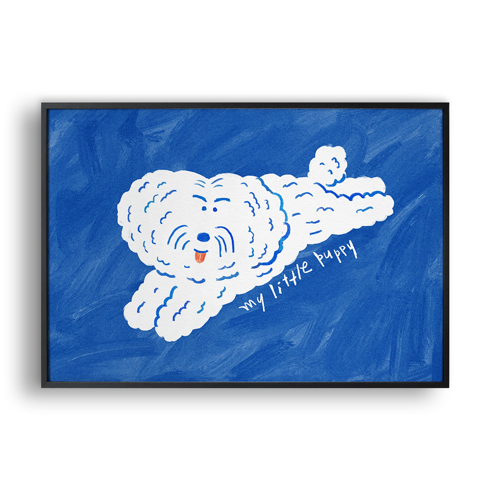 POOM | 나의 작은 강아지 - 산책가자 (Art print) 일러스트 액자