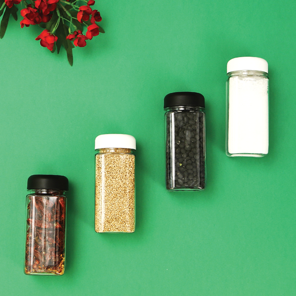 POOM | 바른락 사각(블랙) 패트 양념통 400ml 8P