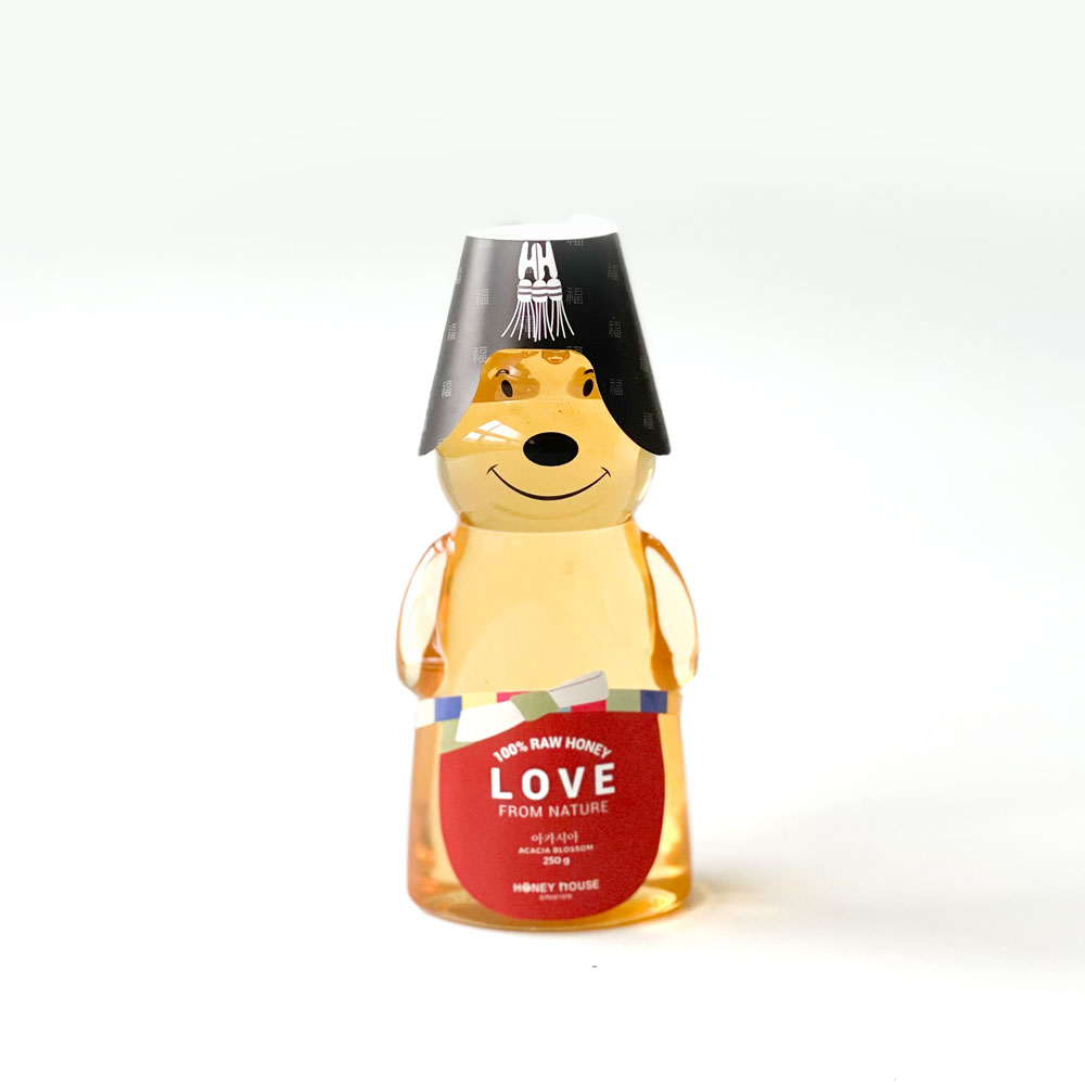 POOM | 한복 꿀곰이 보자기 선물세트 아카시아500g+야생화500g