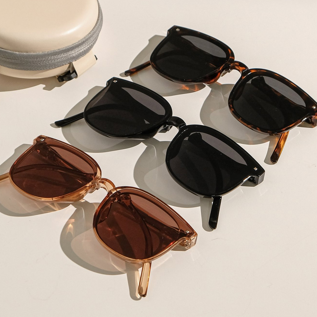 POOM | [파우치 증정]접이식 폴딩 빅 스퀘어 선글라스 UV400 3c