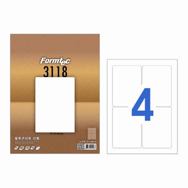 POOM | 폼텍 라벨4칸100매 LS 3118 물류관리용 99 1x140mm