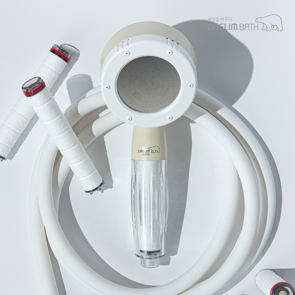 POOM | 대림바스 버블 미스트 필터샤워기 + 샤워줄2M 크림 SET