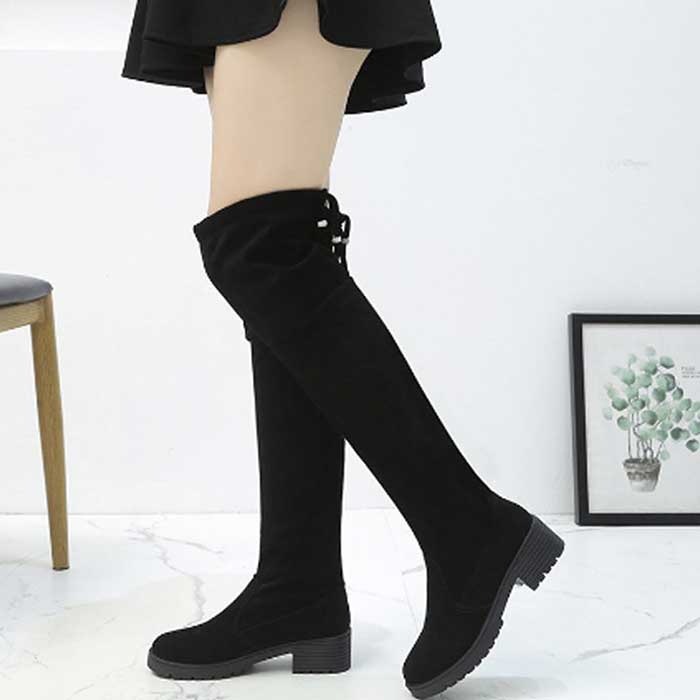 POOM | Woman 털안감 LONG BOOTS 225-265mm 블랙