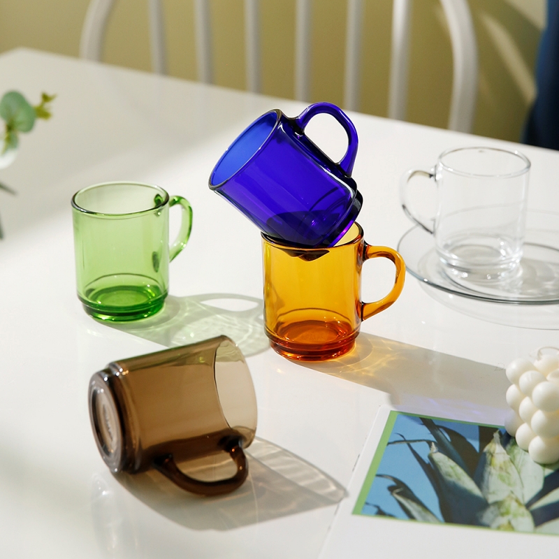 POOM | 프랑스 컬러풀 내열유리 듀라 렉스 머그 접시 2P세트