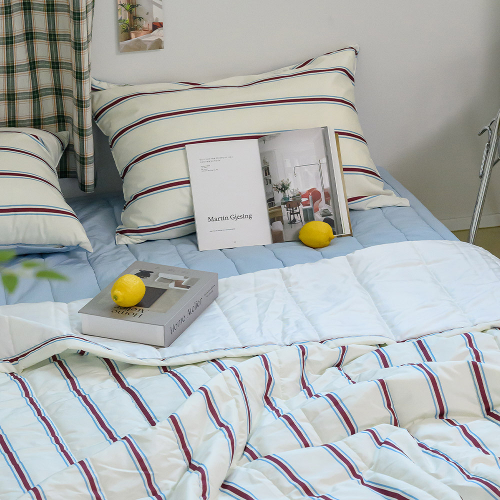 POOM | 더블리 블랑빈티지 알러지케어 냉감이불 베개세트 SS