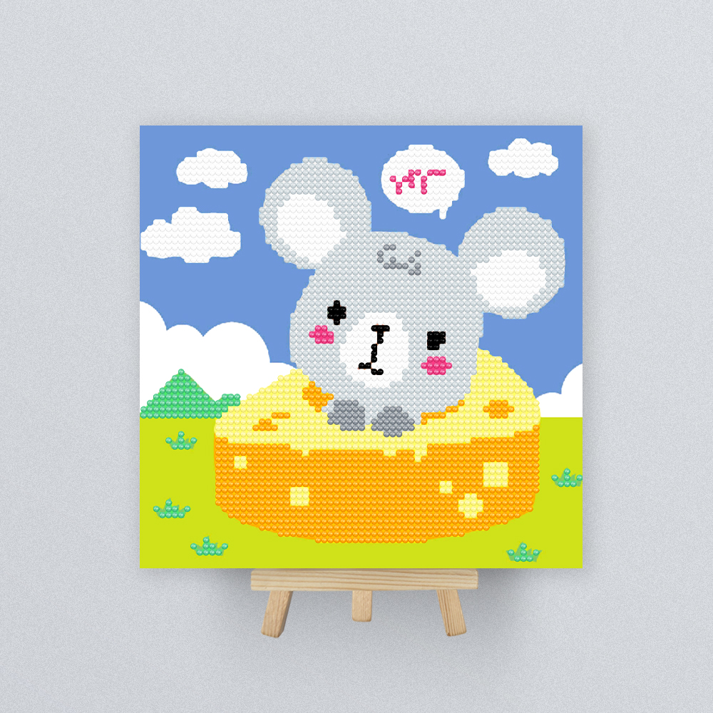 POOM | DIY종이판형 보석십자수 20x20cm 12간지_쥐
