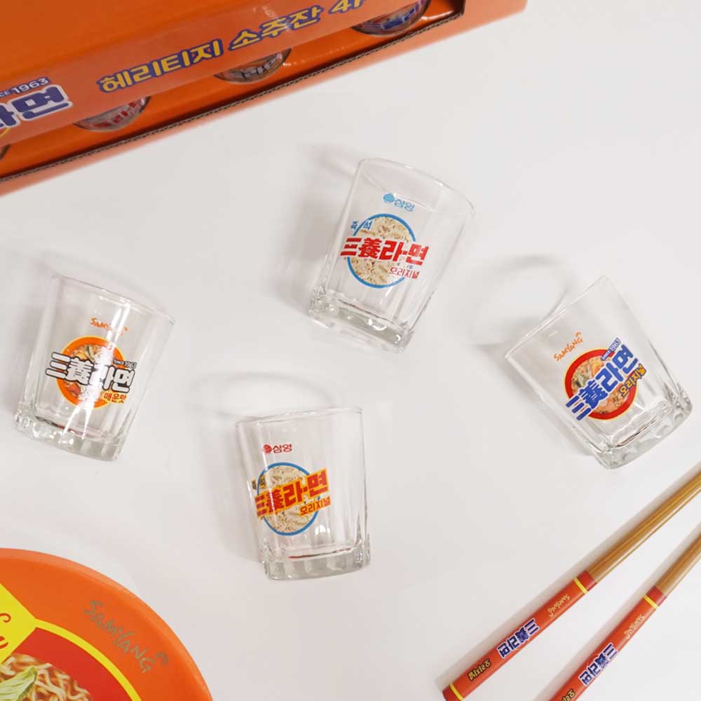POOM | 삼양라면 소주잔 4P 레트로 콜라보 피크닉 캠핑 소풍