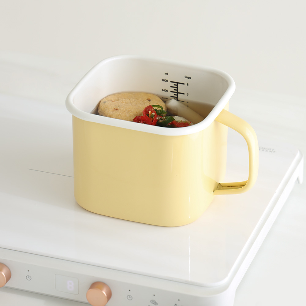 POOM | 대용량 직화 인덕션 법랑 핸들 저장용기 2.2L