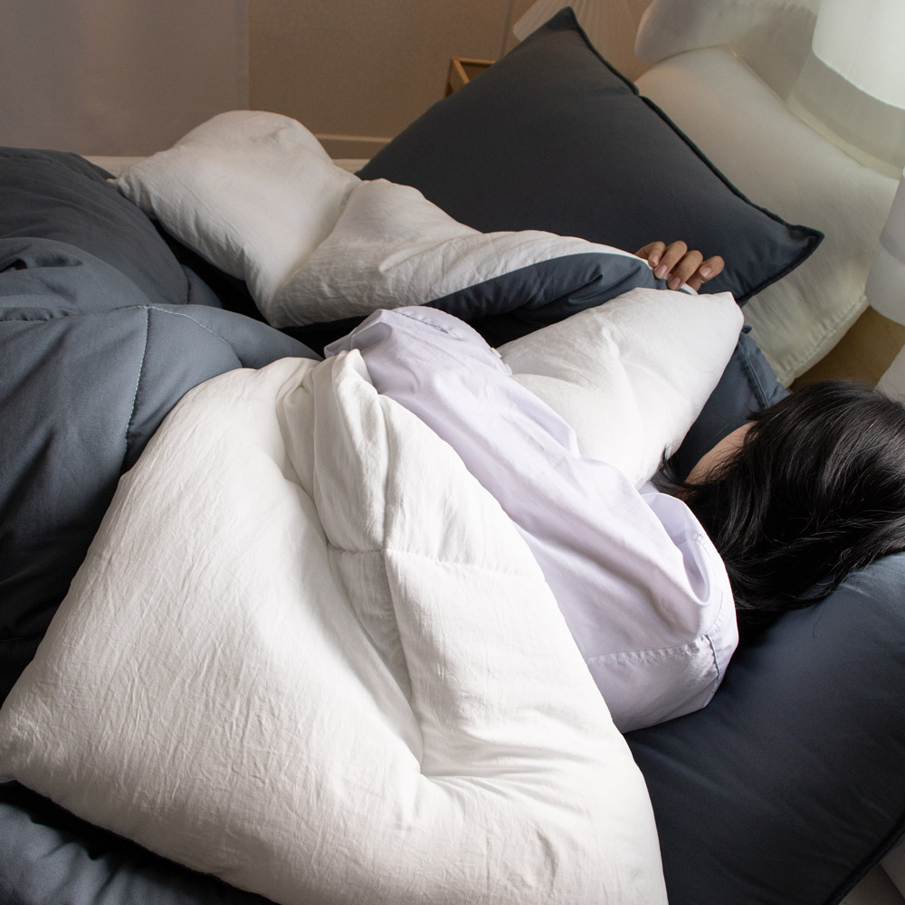 POOM | 포그나미 무자극 옥수수솜 워싱 슬림차렵베개세트 SS