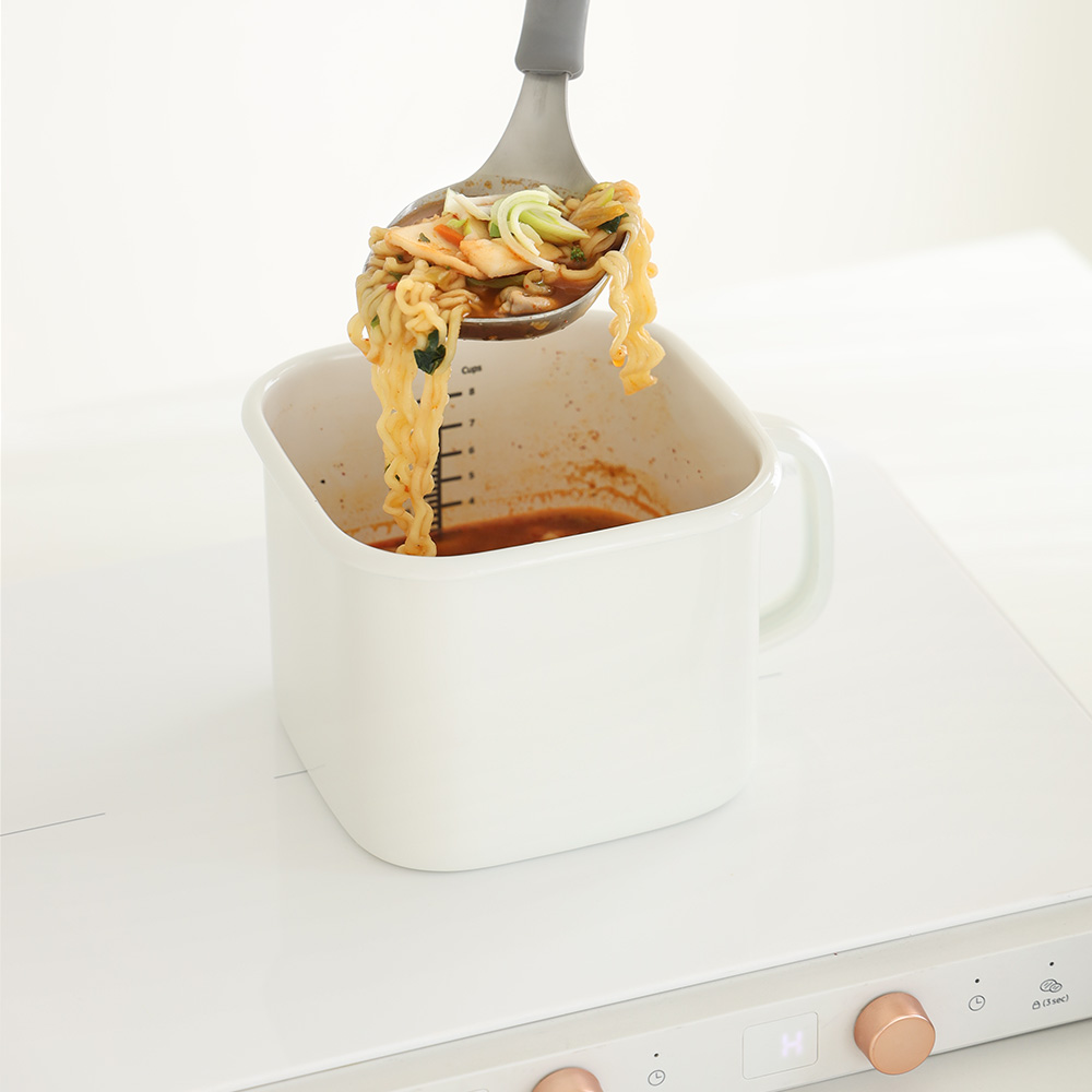 POOM | 대용량 직화 인덕션 법랑 핸들 저장용기 2.2L