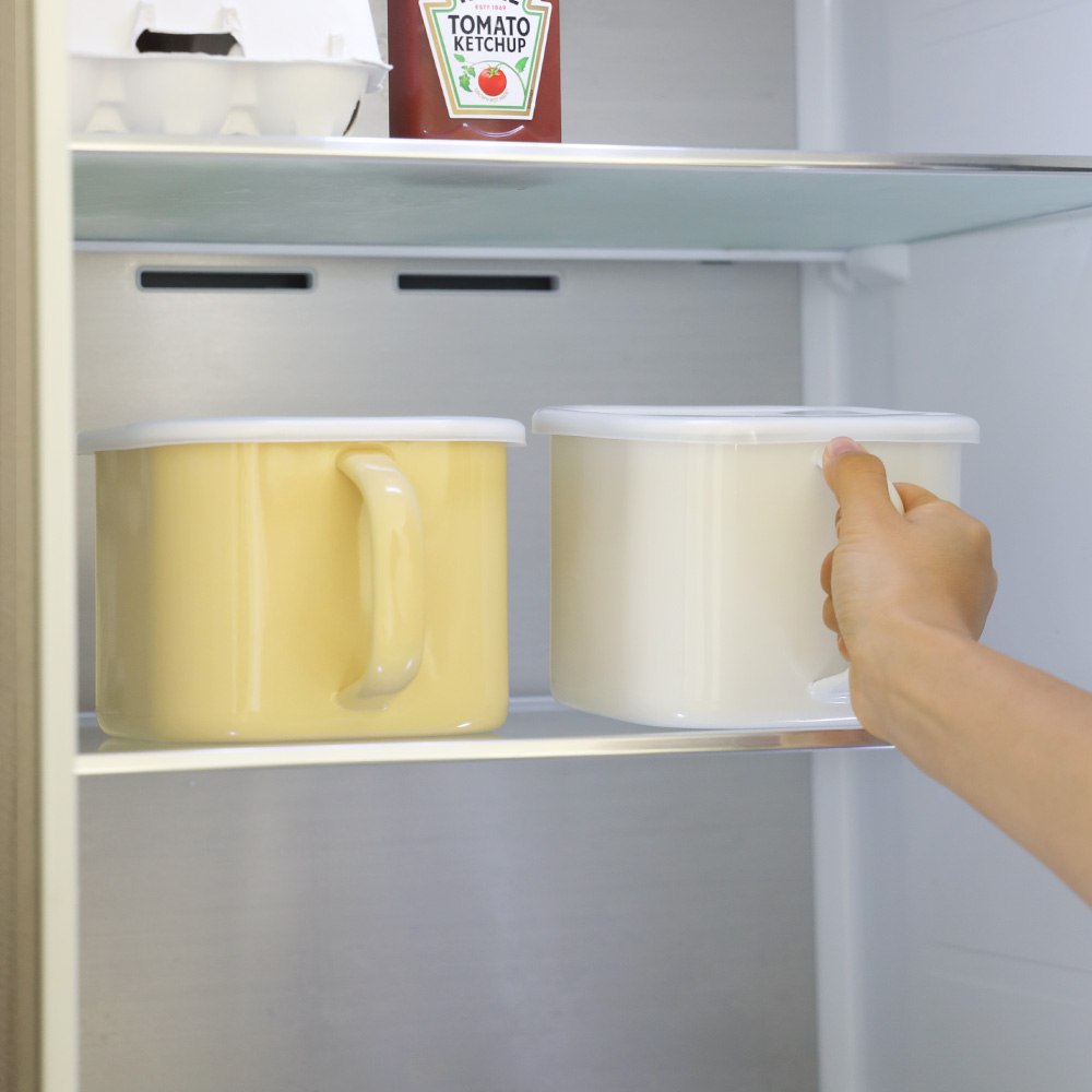 POOM | 대용량 직화 인덕션 법랑 핸들 저장용기 2.2L