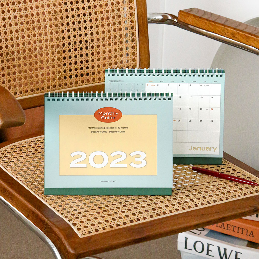 POOM | 2023 먼슬리 가이드 탁상 달력 (13개월 캘린더)