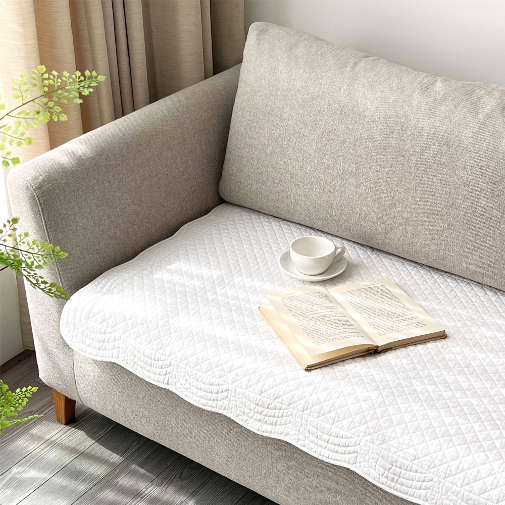 POOM | 52홈순면그리드 먼지없는 미끄럼방지 소파패드 3인용