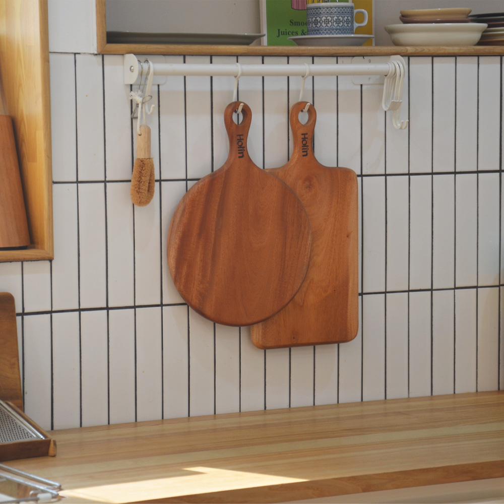 POOM | Holin 마호가니 원목 도마 스퀘어+라운드 SET