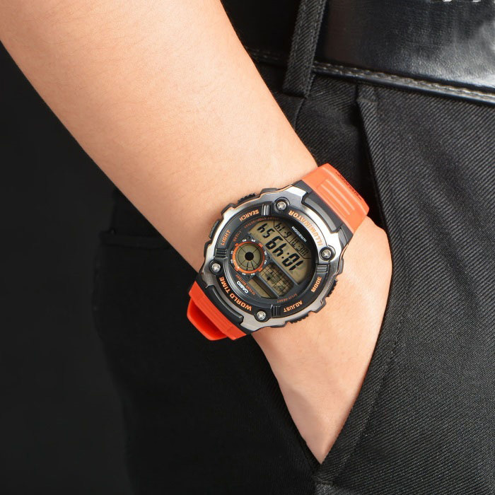 POOM | CASIO 카시오 AE-2100W-4A 우레탄밴드 디지털 빈티지 전자시계