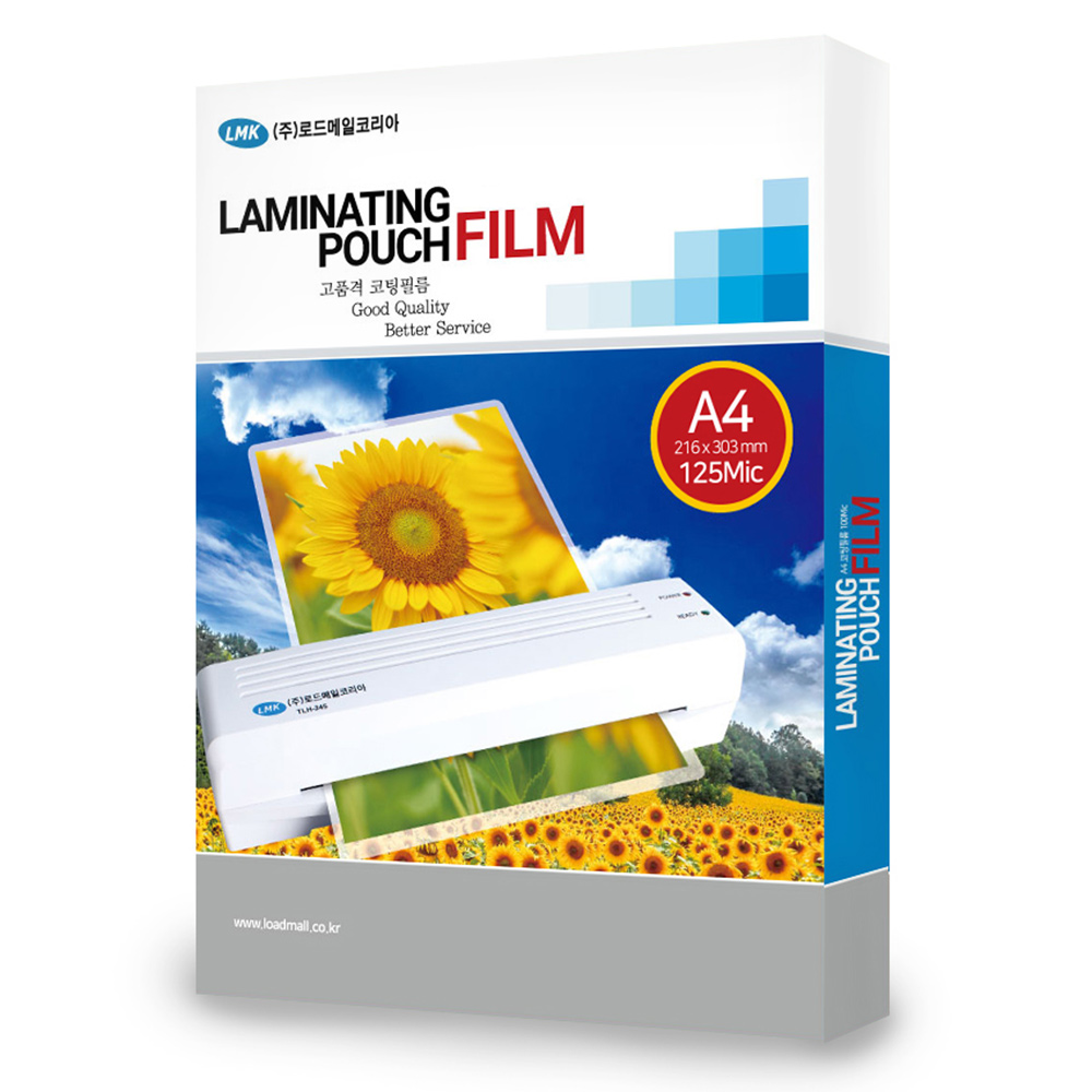 POOM | 정품 기계코팅지 A4 125mic 코팅필름 100매