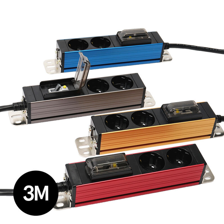 POOM | 고용량 알루미늄 누전차단 멀티탭 2구 3M