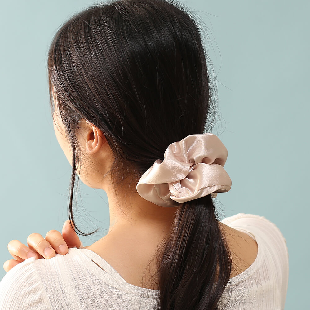 POOM | [엔젤슈슈] 새틴+주름 곱창밴드 2p세트(핑크)