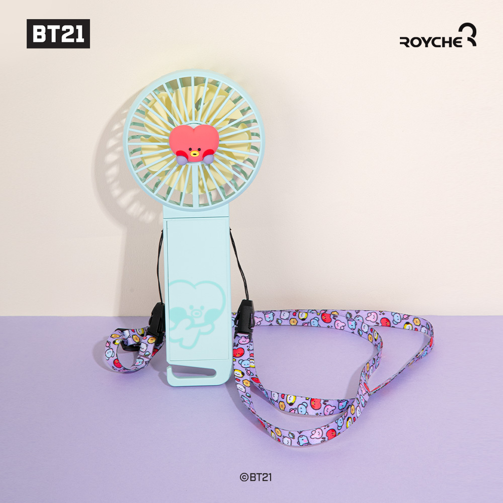 POOM | BT21 선풍기 듀얼 핸디팬 캐릭터 귀여운 접이식손풍기