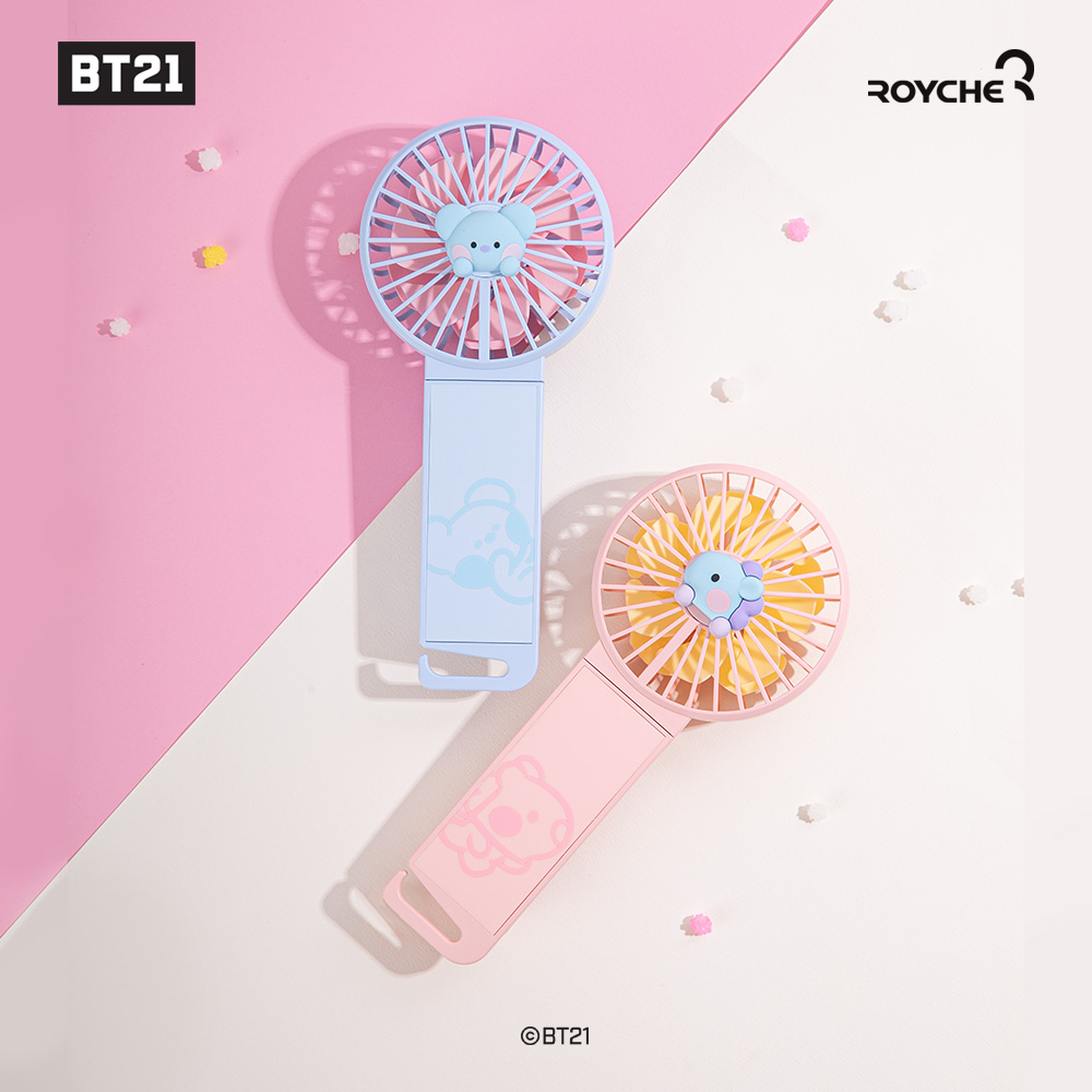 POOM | BT21 선풍기 듀얼 핸디팬 캐릭터 귀여운 접이식손풍기