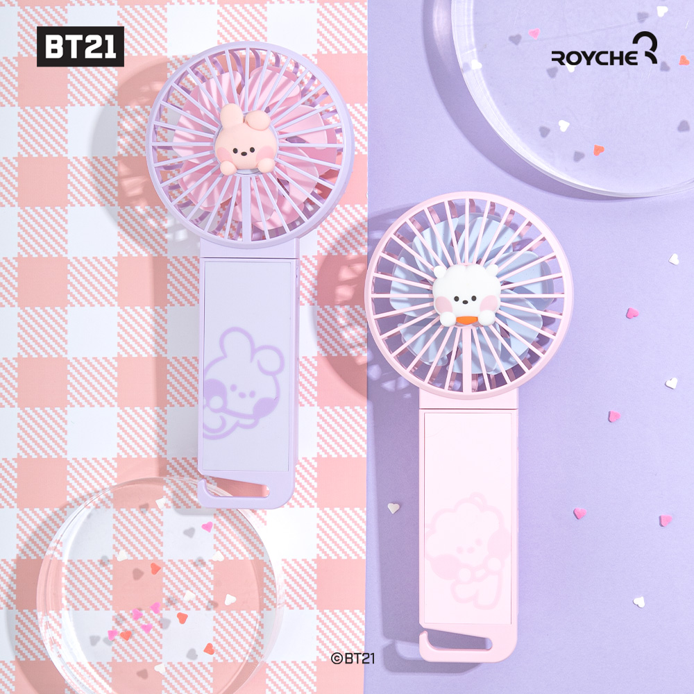 POOM | BT21 선풍기 듀얼 핸디팬 캐릭터 귀여운 접이식손풍기