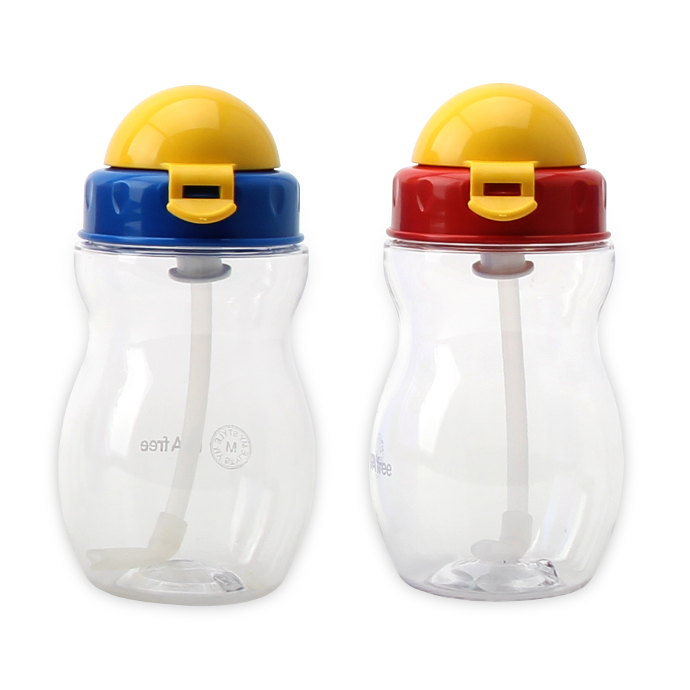 POOM | 피넛 빨대 물병 350ml 트라이탄 물통 레드/블루캡