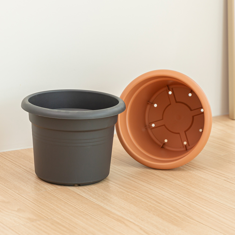 POOM | 엘호 플라스틱 화분 그린베이직실린더25cm