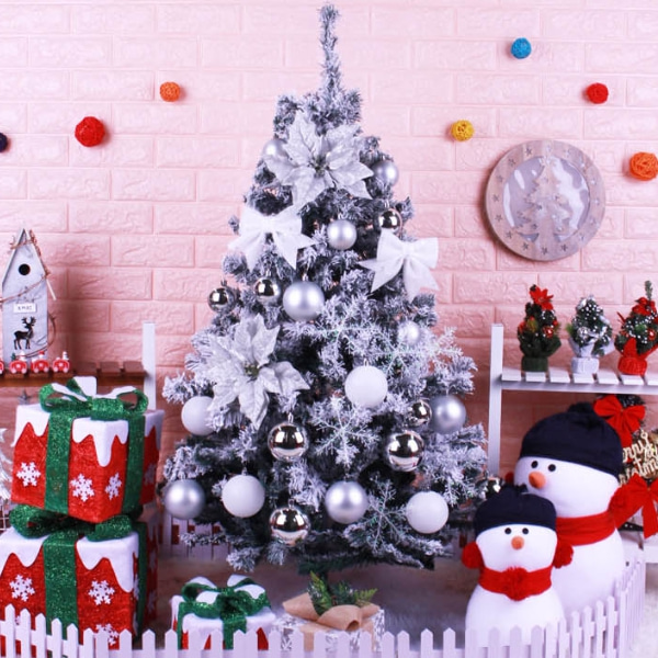 POOM | 크리스마스 실버화이트 1.2M 스노우트리 풀세트