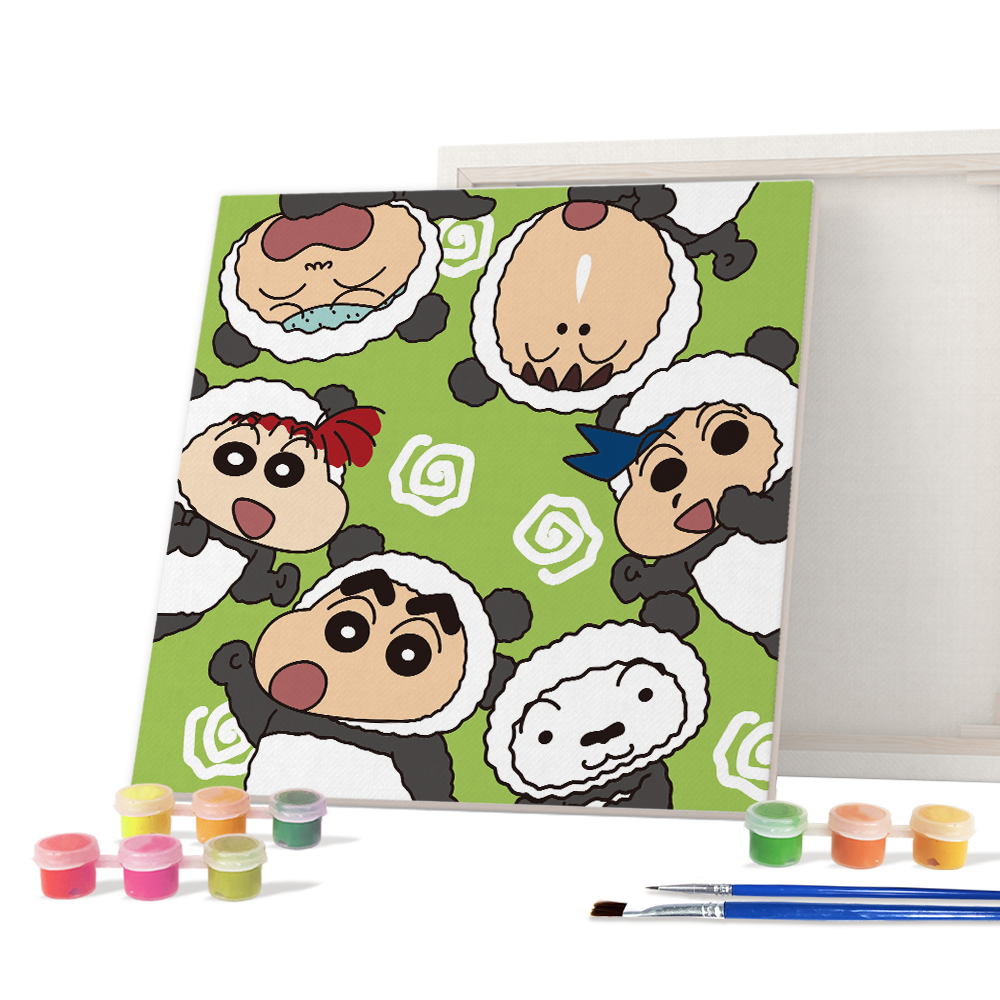 POOM | DIY짱구 그림그리기 25x25cm 짱구와 판다친구들