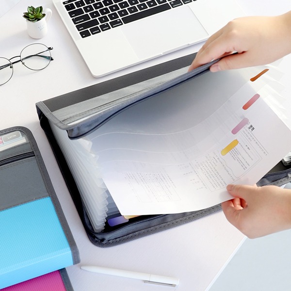 POOM | A4 레포트 시험지 아코디언 클리어 파일파우치