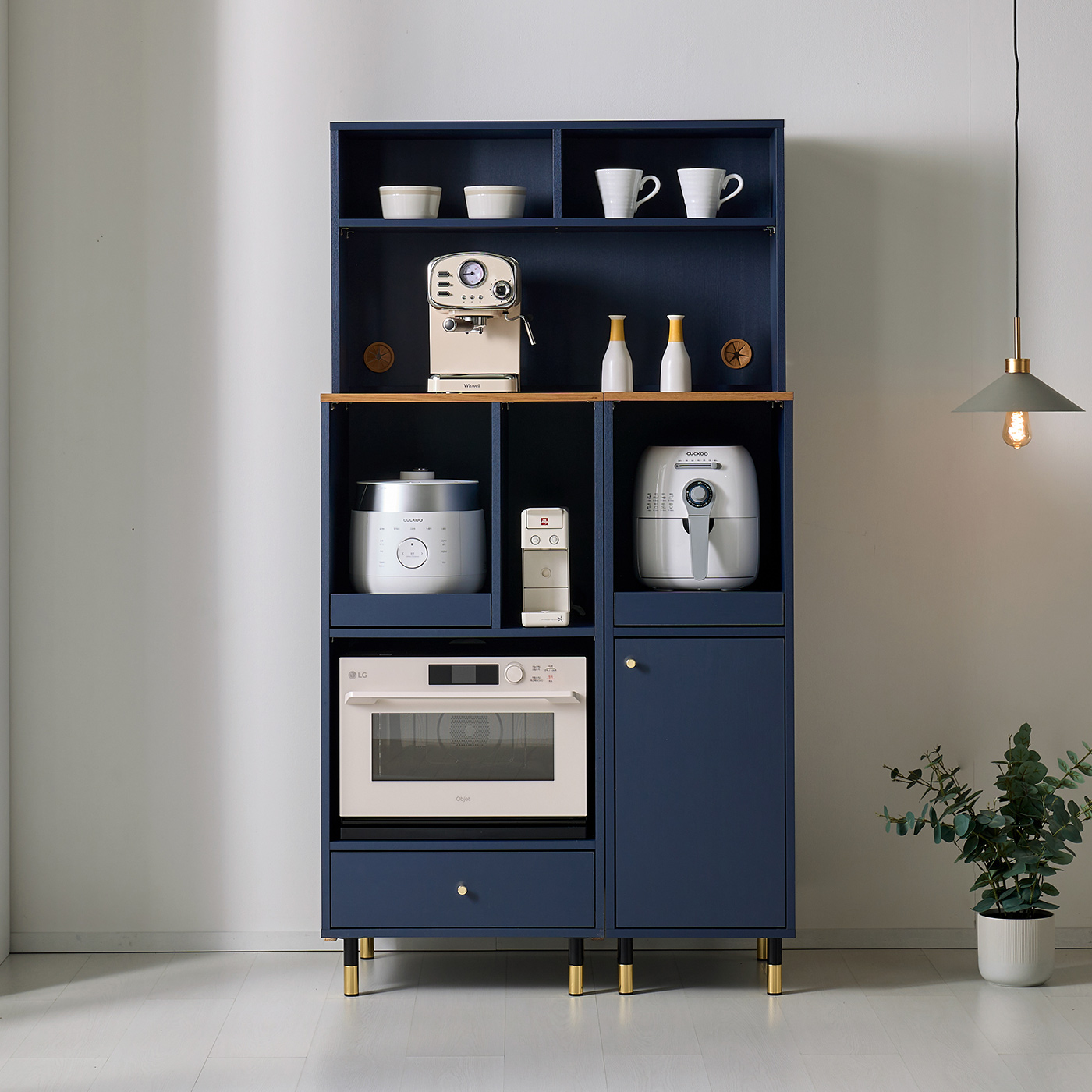 POOM | 보니타 1000 광파 오븐 렌지대 수납장 상부장 세트