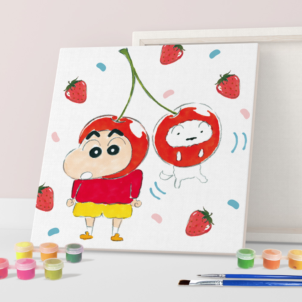 POOM | DIY캔버스형 짱구 그림그리기 20x20cm 체리짱구