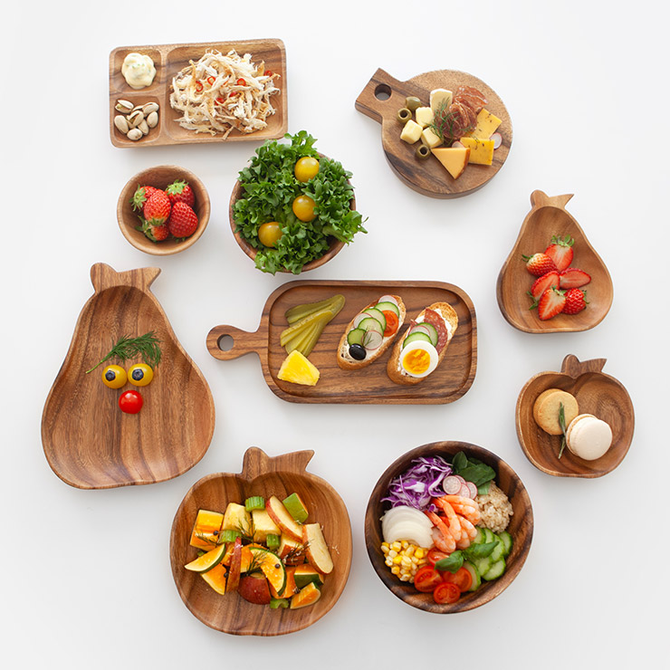 POOM | 니코트 우드 과일 접시 선물세트 4P