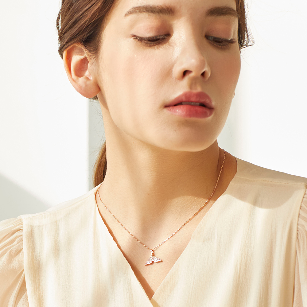 POOM | 바테온 행운 고래꼬리 실버925 목걸이 은