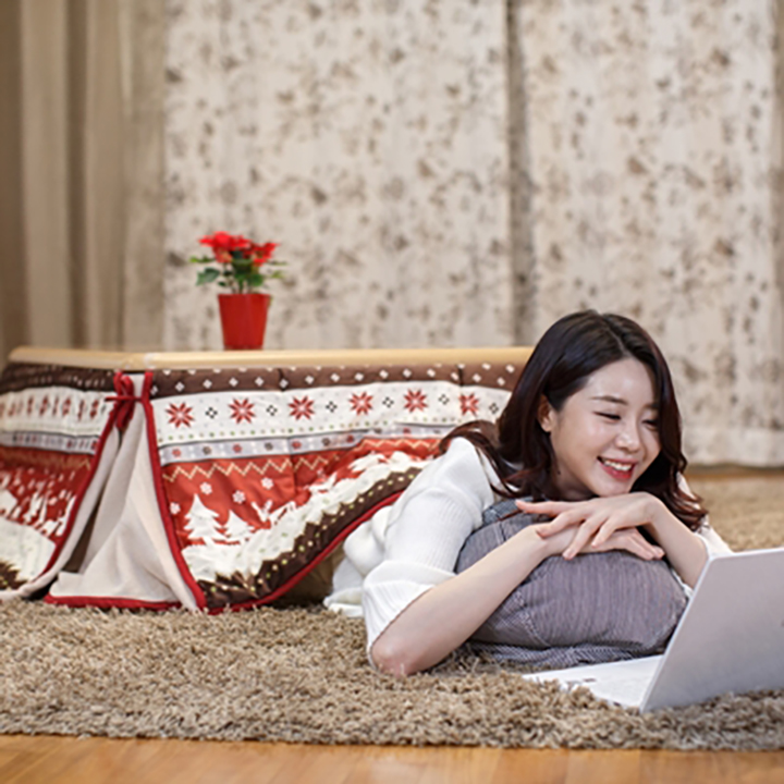 POOM | 정방형 코타츠 테이블 KOW-80 (단품/브라운)