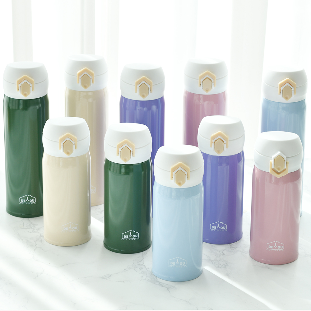 POOM | 1+1 원터치 보온 보냉 병 스텐 텀블러 350ml_2중 진공