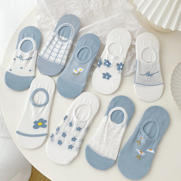 POOM | [9켤레세트] 온다 여름 실리콘 발목 양말 페이크삭스