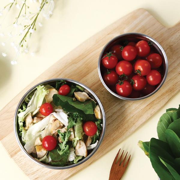 POOM | 바른락 원형 스텐 밀폐용기 1호 320ml X 4개