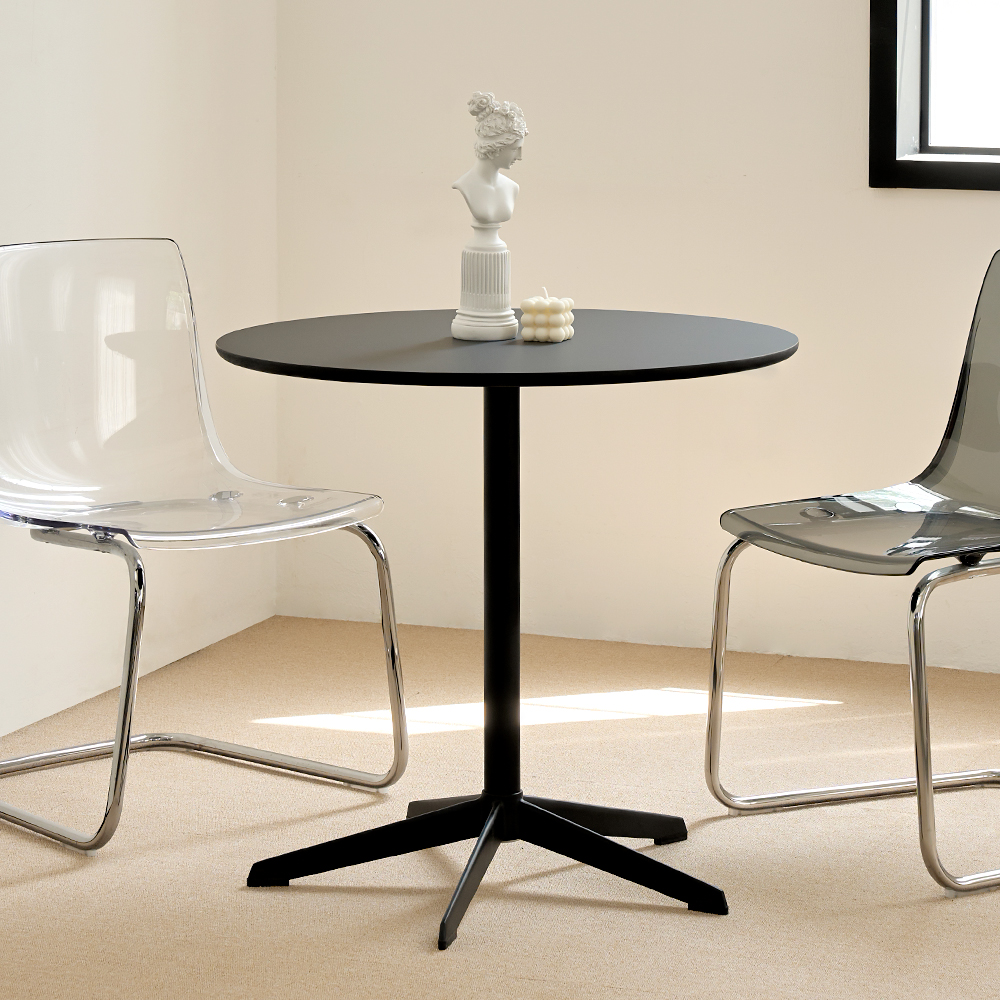 POOM | [FENIX] 델테 800 원형 블랙우드 테이블 (블랙레그)