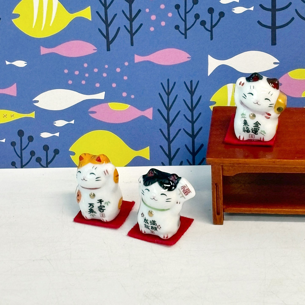 POOM | 미니 마네키네코 도자기 고양이 3p set