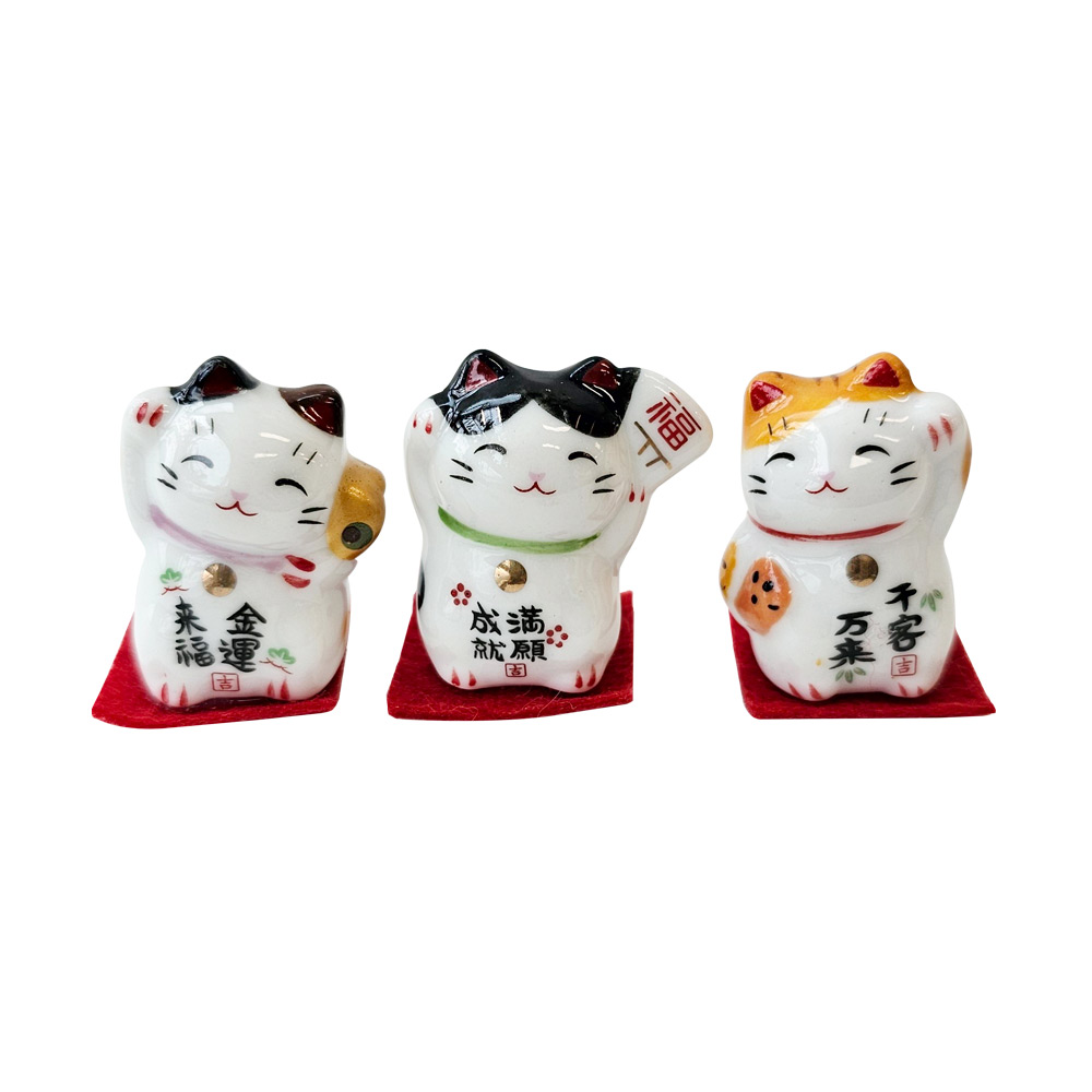 POOM | 미니 마네키네코 도자기 고양이 3p set