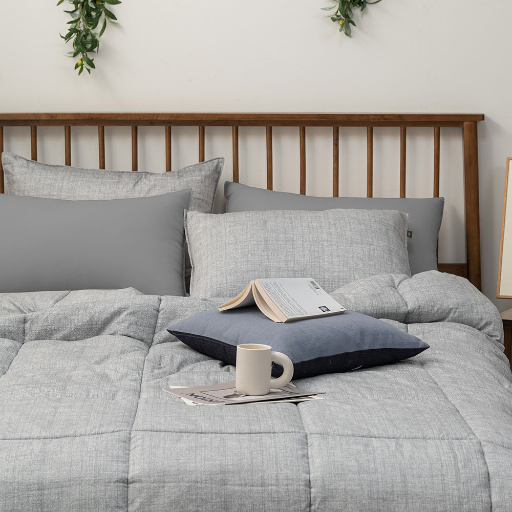 POOM | 더블리 케일 40수 순면 차렵이불 SS 베개세트