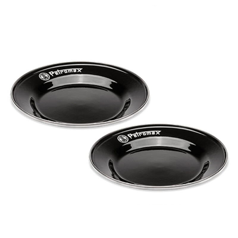 POOM | 에나멜 플레이트 캠핑용 접시(2개입) 블랙 26cm