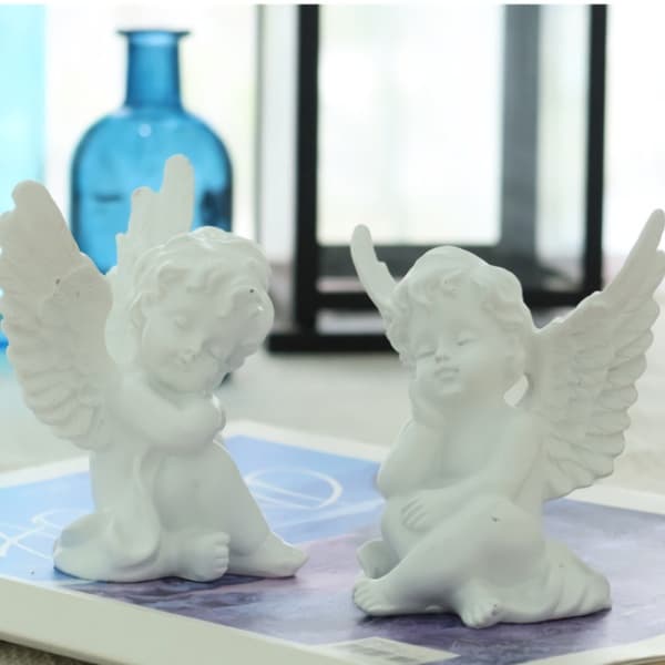 POOM | 미니어처 미니어쳐 피규어 화이트 천사 2P세트