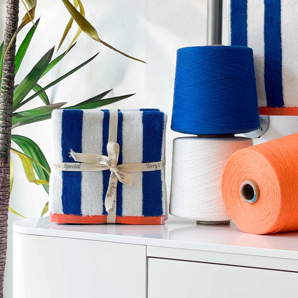 POOM | [테리스페셜] 200g 팝어닝 스트라이프 사염 호텔수건