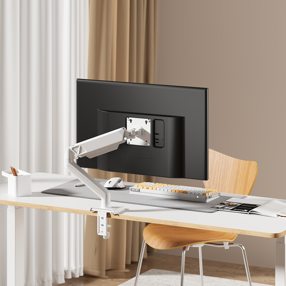 POOM | N112V 올화이트 32인치 싱글 책상 모니터암