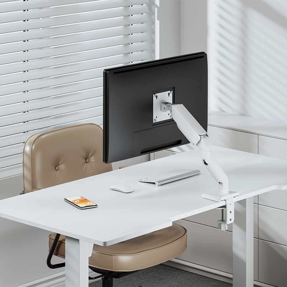 POOM | N112V 올화이트 32인치 싱글 책상 모니터암